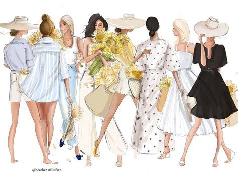 August Fashion Illustration Cards Fashion Illustration {heather