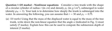 Solved Question 1 25 Marks Nonlinear Equations Consider