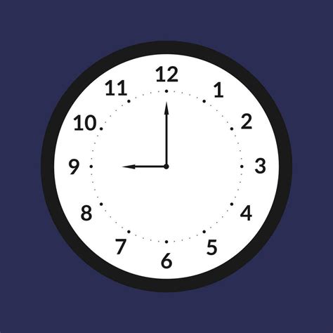 A Flat Design Analog Clock Icon In A Circular Shape Suitable For