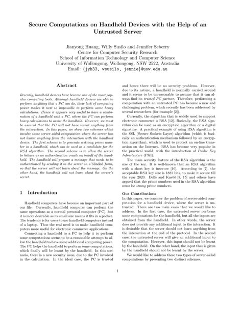 pdf secure computations on handheld devices with the help of an