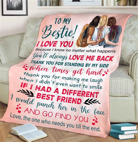 To My Bestie I Love You Customized Blanket T For Bestie Etsy