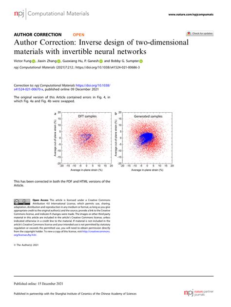 Pdf Author Correction Inverse Design Of Two Dimensional Materials With Invertible Neural Networks