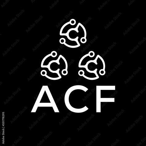 Acf Letter Logo Acf Best Black Background Vector Image Acf Monogram Logo Design For