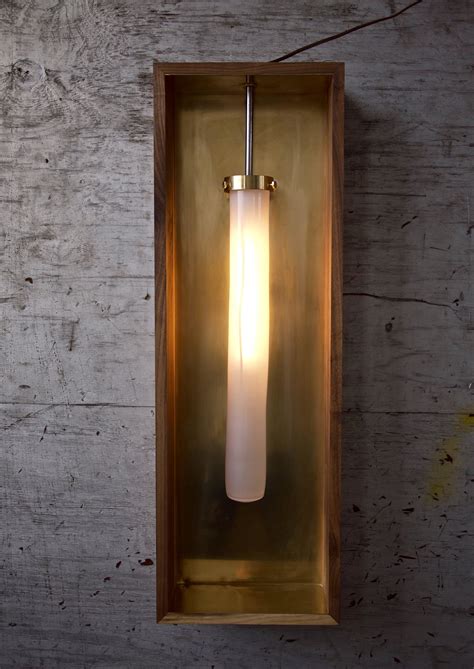 Luce Wall Sconce Walnut Brass Blown Glass Lighting Wall Sconces Glass Blowing