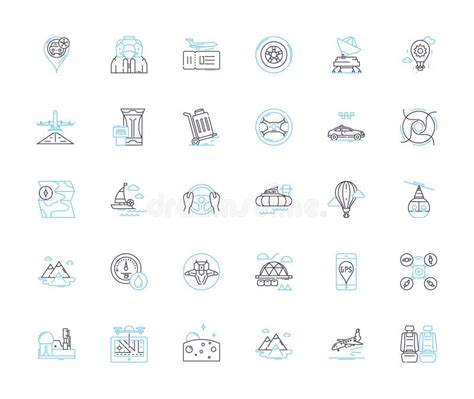 Package Delivery Linear Icons Set Express Courier Delivery Tracking