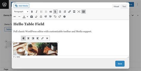 overview of table editing acf table field pro add on docs