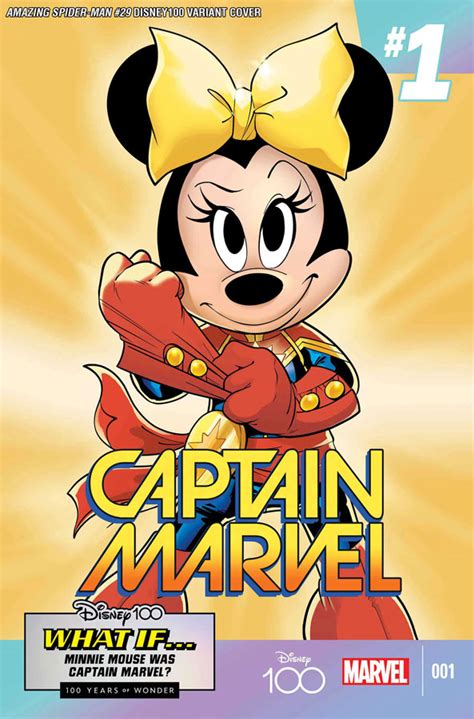 Disney 100 Years Captain Marvel 1 Variant Cover Amazing Spider Man