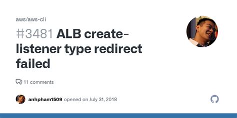 Alb Create Listener Type Redirect Failed · Issue 3481 · Awsaws Cli