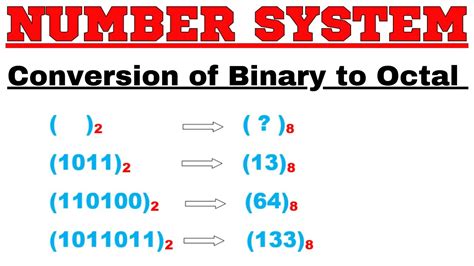 Binary To Octal Conversion Number System Bishi Tutorial Numbersystem Youtube