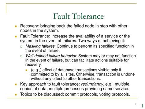 PPT Fault Tolerance PowerPoint Presentation Free Download ID