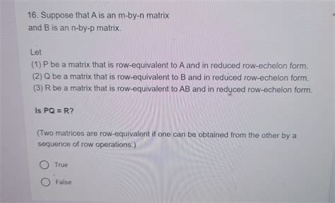 Solved Suppose That A ﻿is An M By N ﻿matrix And B ﻿is An