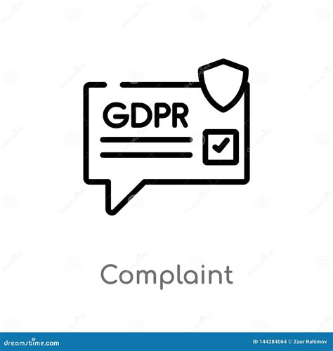 Outline Complaint Vector Icon Isolated Black Simple Line Element Illustration From Gdpr Concept