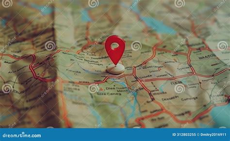Red GPS Marker On The Map Stock Image Image Of Search