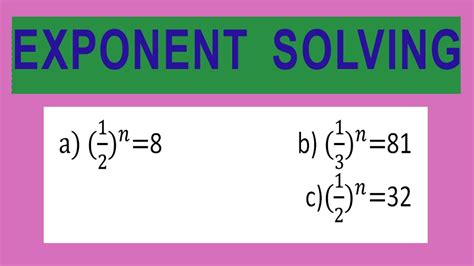 EXPONENT SOLVING YouTube