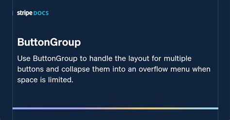 Buttongroup Stripe Documentation