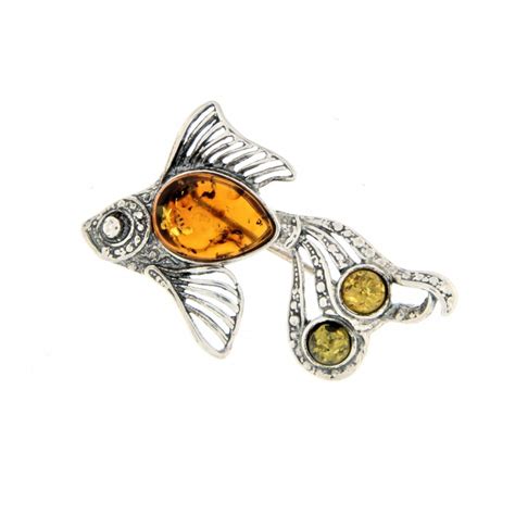 Brosa Argint Cu Chihlimbar