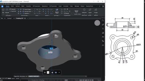 Create A Flange Coupling In Minutes Bricscad Tips Excel Design