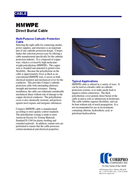 Cable Hmwpe Proteccion Catodica Pdf Wire Polyethylene