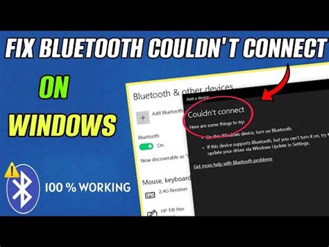 Bluetooth Couldn T Connect On Windows 10 11 8 Fix Easily Bluetooth