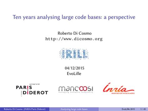 ten years analysing large code bases a perspective ppt