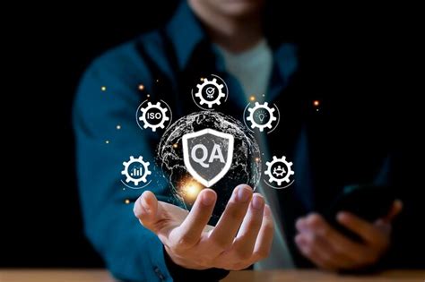 Premium Photo Qa Businessman Qa Symbol Showing Quality Assurance On