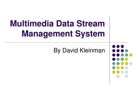 Ppt Multimedia Data Stream Management System Powerpoint Presentation