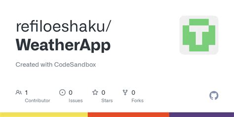 github refiloeshaku weatherapp created with codesandbox