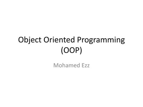 Ppt Object Oriented Programming Oop Powerpoint Presentation Free