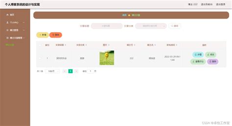【计算机毕业设计】200个人博客系统的设计与实现个人博客毕业设计 Csdn博客