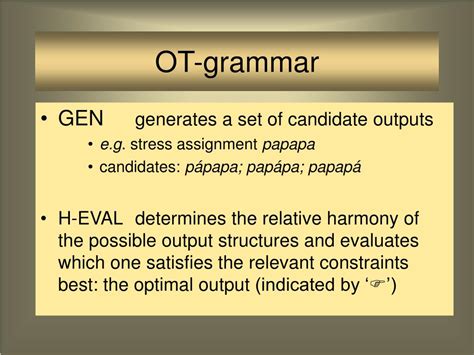 Ppt Optimality Theory Prince And Smolensky 1993 Powerpoint Presentation Id 604569
