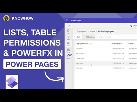 Lists Table Permissions And PowerFx In Power Pages Power Pages Tutorial KnowHowAcademy