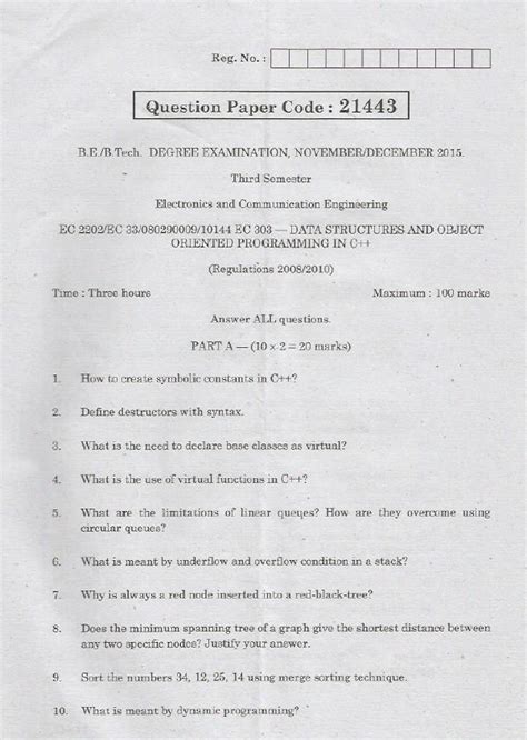 Ec2202 Data Structures And Object Oriented Programming In C Nov Dec