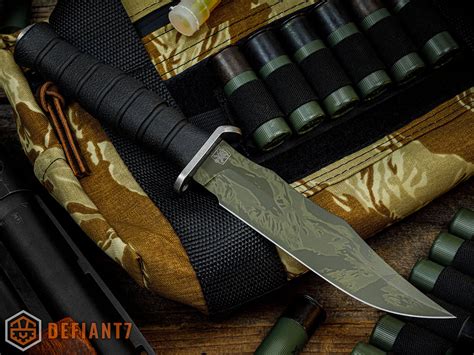 Defiant 7 Matt Martin M320v Fixed Blade Knife 625 Cpm 3v Tiger Stripe
