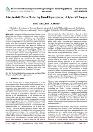 Intuitionistic Fuzzy Clustering Based Segmentation Of Spine MR Images PDF