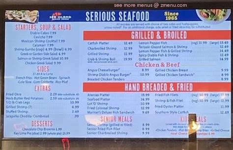 Menu At Sea Island Shrimp House Restaurant San Antonio I 10