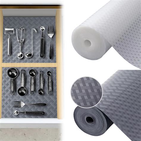 Sunjoy Tech Non Adhesive Shelf Liner Kitchen Cabinets Protector Food