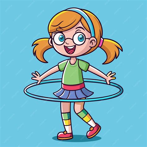 Hula Hooping Girl Cartoon Vector Clipart Premium Ai Generated Vector