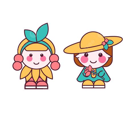 귀여운 만화 소녀 벡터 손으로 그린 평평한 바람 귀여운 Png 일러스트 및 벡터 에 대한 무료 다운로드 Pngtree