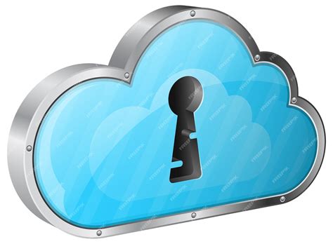 Premium Vector Security Cloud Computing Concept With Keyhole Icon Isolated On White Background