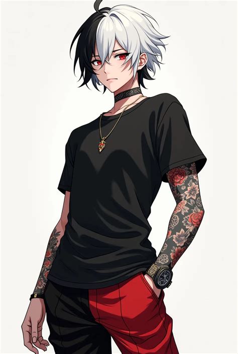 Roblox Anime Character Whit White And Black Hair Tattoos Anime Eyes