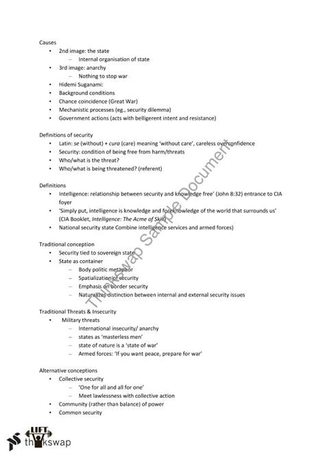 Exam Notes Pols1201 Introduction To International Relations Uq Thinkswap