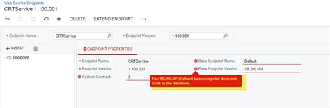 The 18200001default Base Endpoint Does Not Exist In The Database Error After Upgrade To 2024