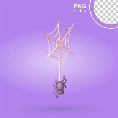 Premium Psd 3d Halloween Spider And Web