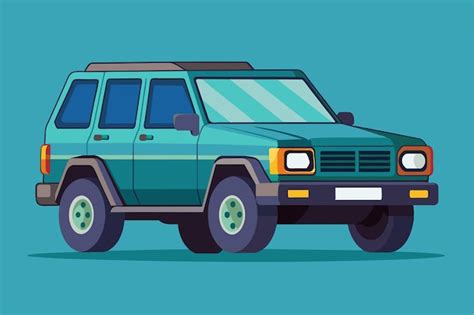 A Vibrant Illustration Of An Suv Car Featuring A Customizable Design Showcased On A Solid