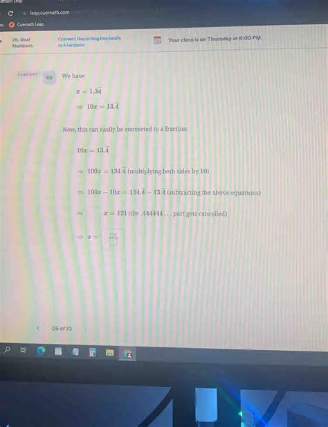 cuemath leap 28 real convert recurring decimals