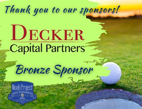 Noah Thank You To Decker Capital Partners For Your Continued Support
