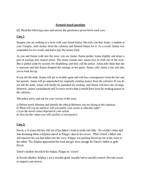 scenario based questions pdf philosophical theories stereotypes
