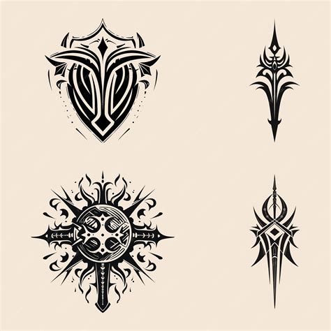 Premium Vector Warrior Shield Vector Logo Tattoo Design