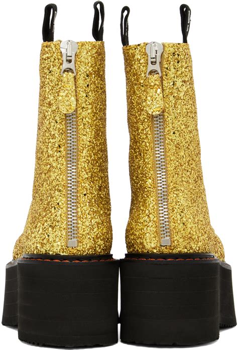 R13 Gold Double Stack Boots R13
