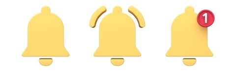 premium photo 3d rendering of notification bell icons suitable for